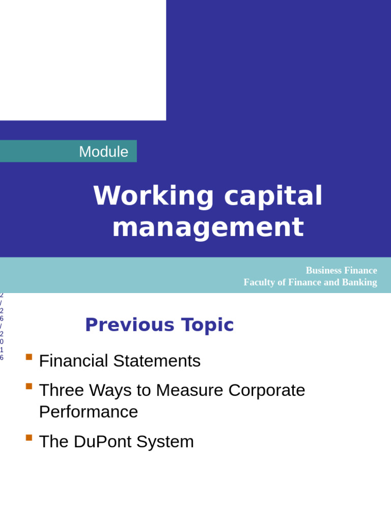 Introduction to Working Capital Management | PDF | Credit | Finance ...
