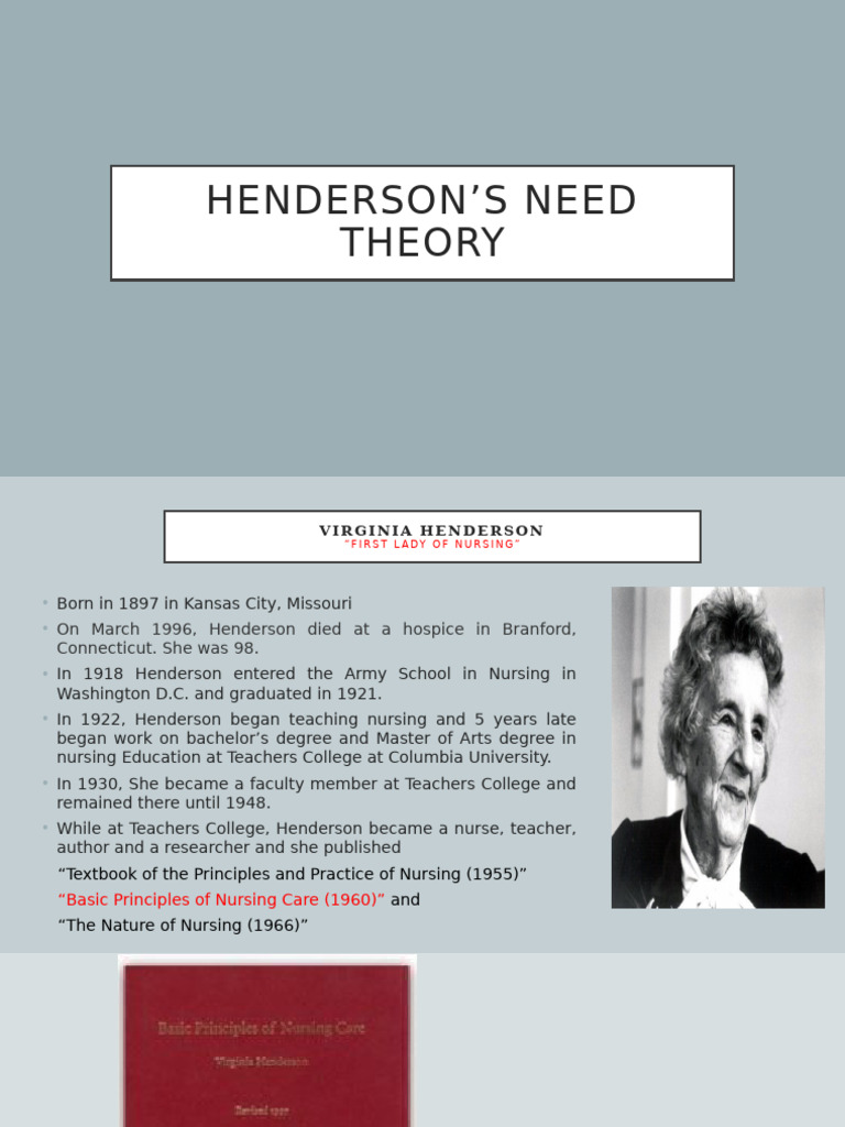 Henderson Need Theory | PDF