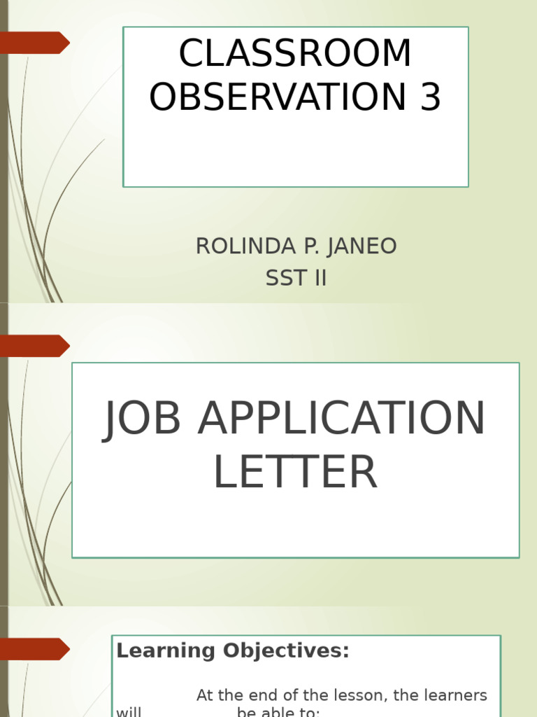 JOB APPLICATION LETTER PPT | PDF