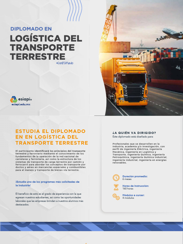 DIPLOMADO LOGISTICA TERRESTRE | PDF | Transporte | Ingeniería