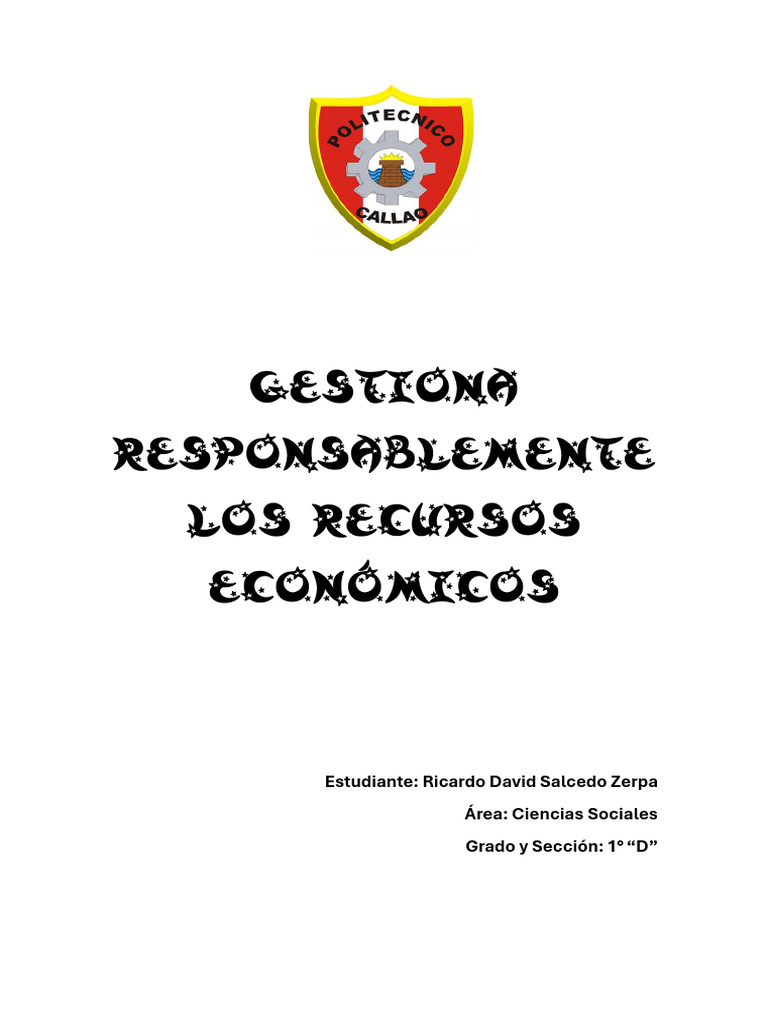Gestiona Responsablemente Los Recursos Económicos | PDF | Factores de producción | Costo de ...