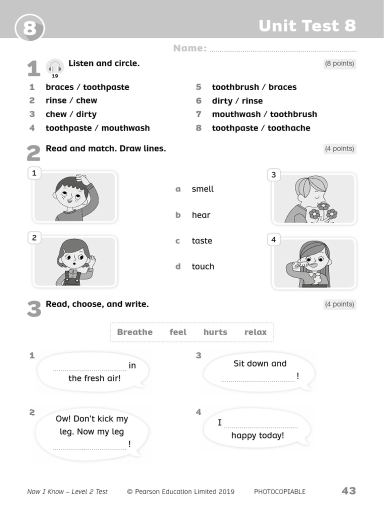 Level 2 Unit 8 Test Activities | PDF | Oral Hygiene | Mouth
