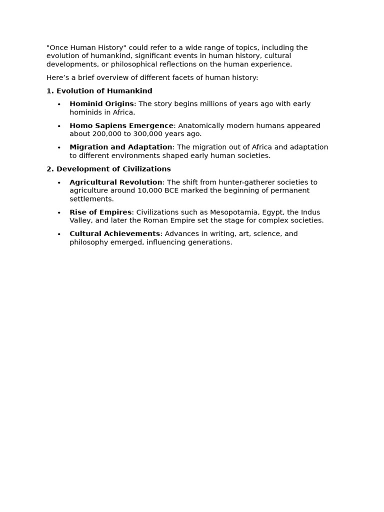 Once Human History 2 | PDF