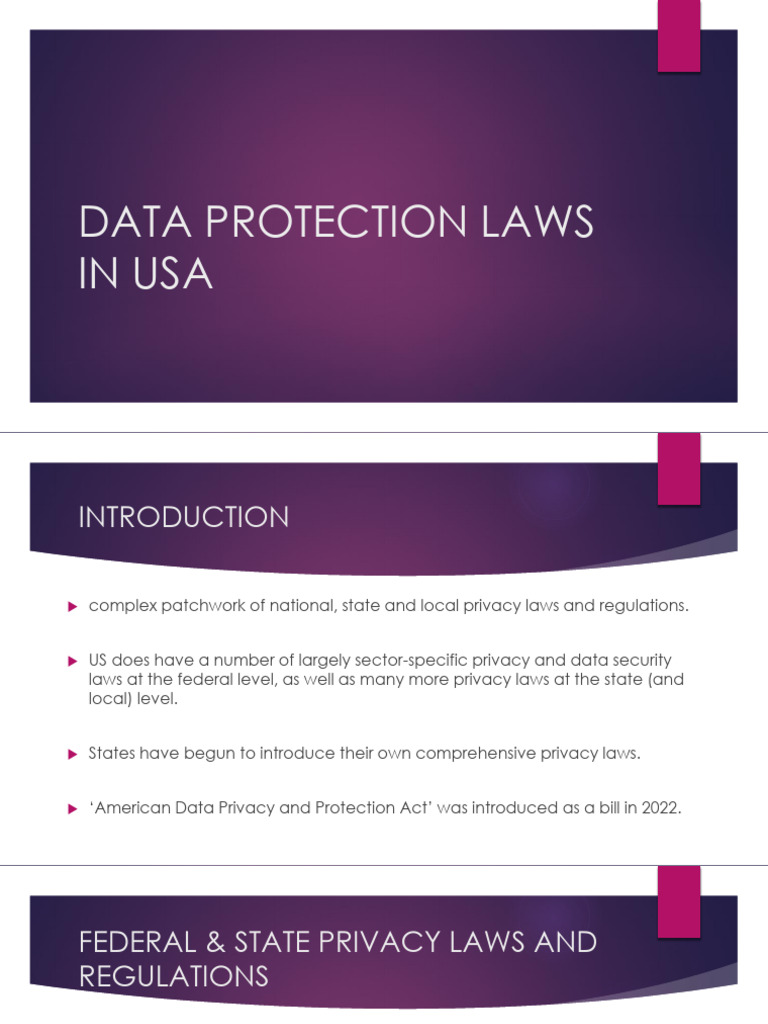 Data Protection Laws in USA | PDF | Privacy | Justice