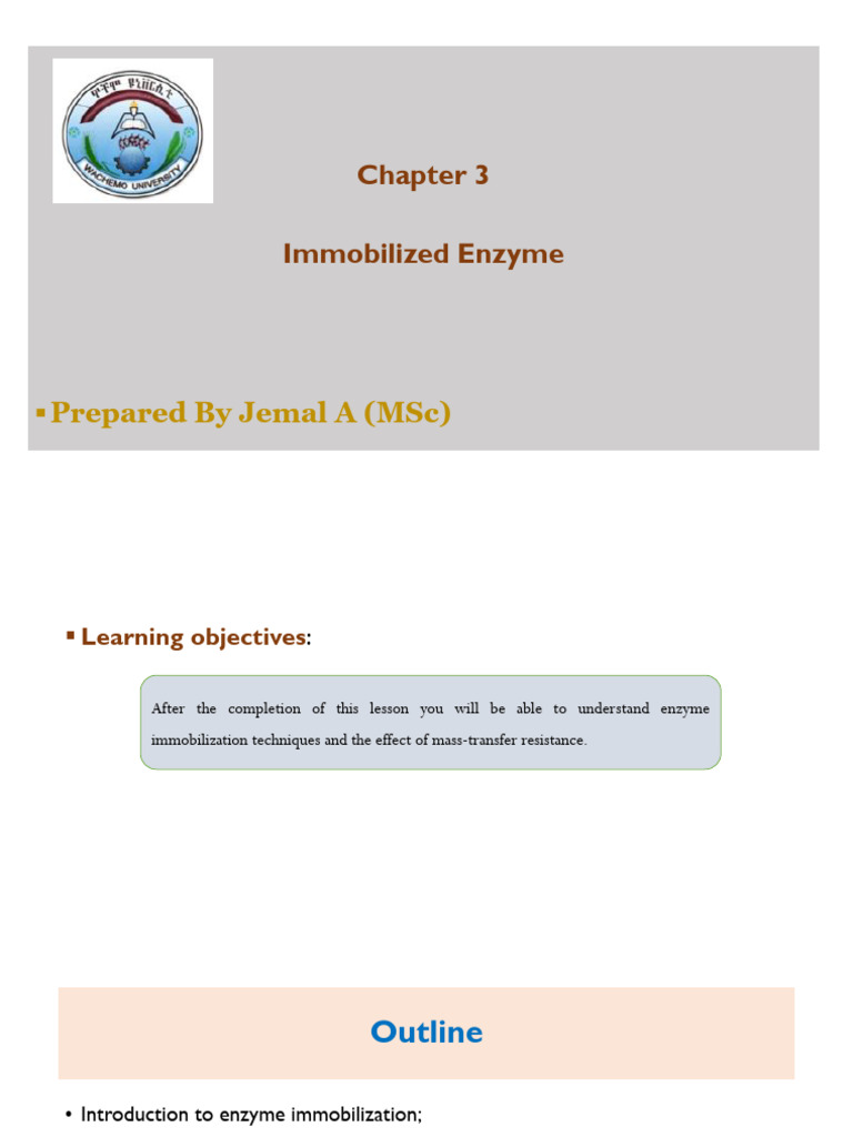 Chapter 3 Immobilized Enzyme | PDF | Reaction Rate | Enzyme