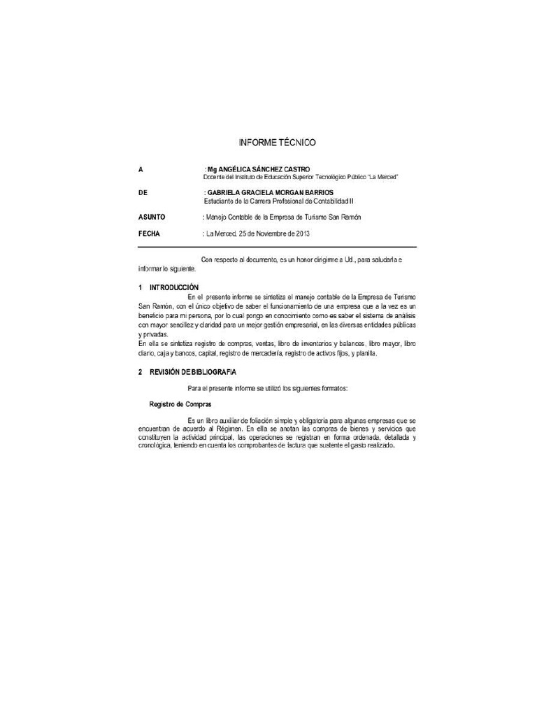 INFORME CONTABLE | PDF