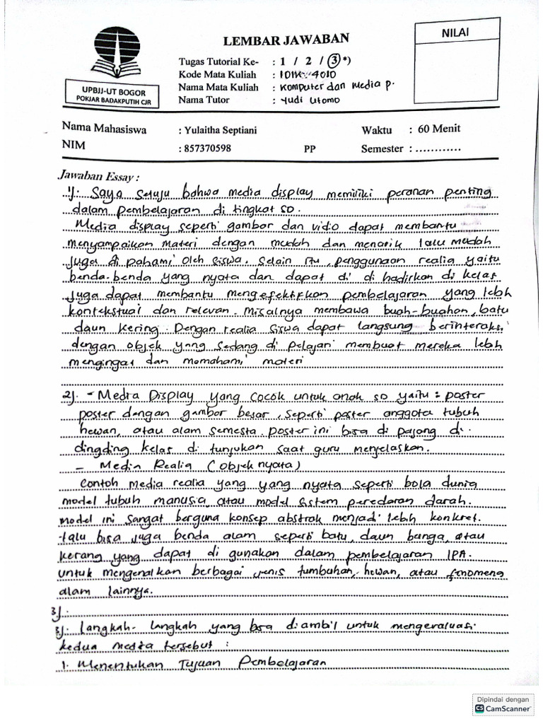 TTM 3 Yulaitha Septiani NIM 857370598 IDIK 4010 | PDF