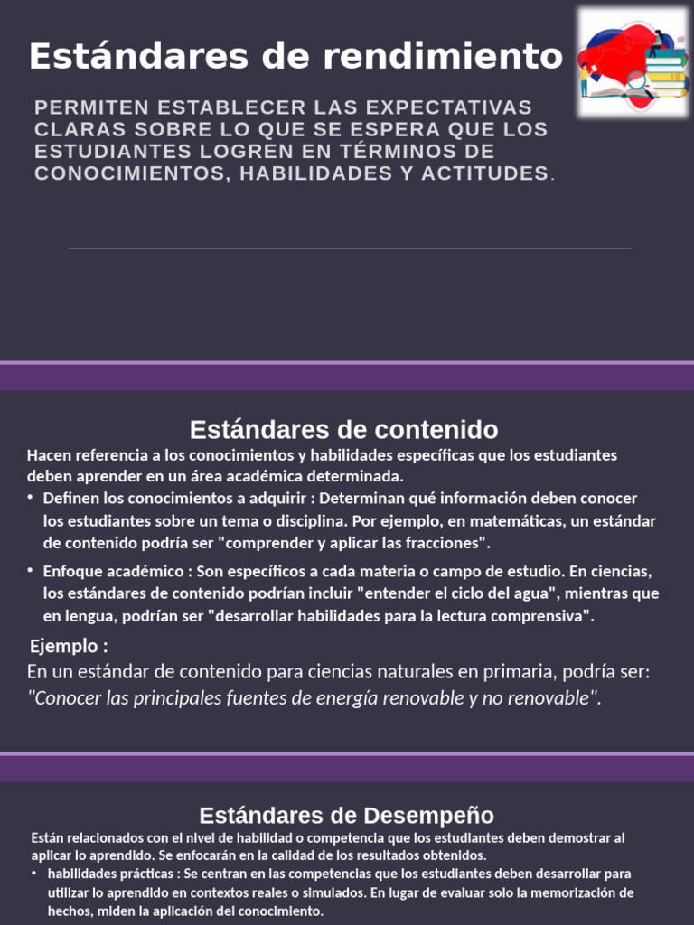 Estándares de Rendimiento | PDF | Conocimiento | Aprendizaje