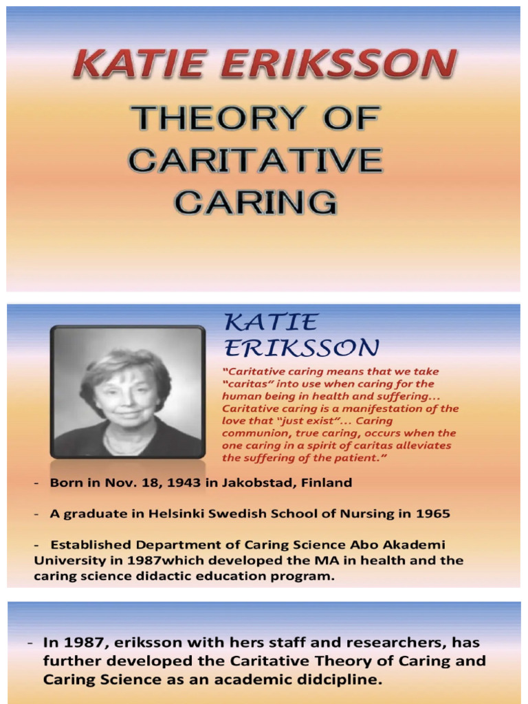 Katie Eriksson Theory of Caritative Caring | PDF
