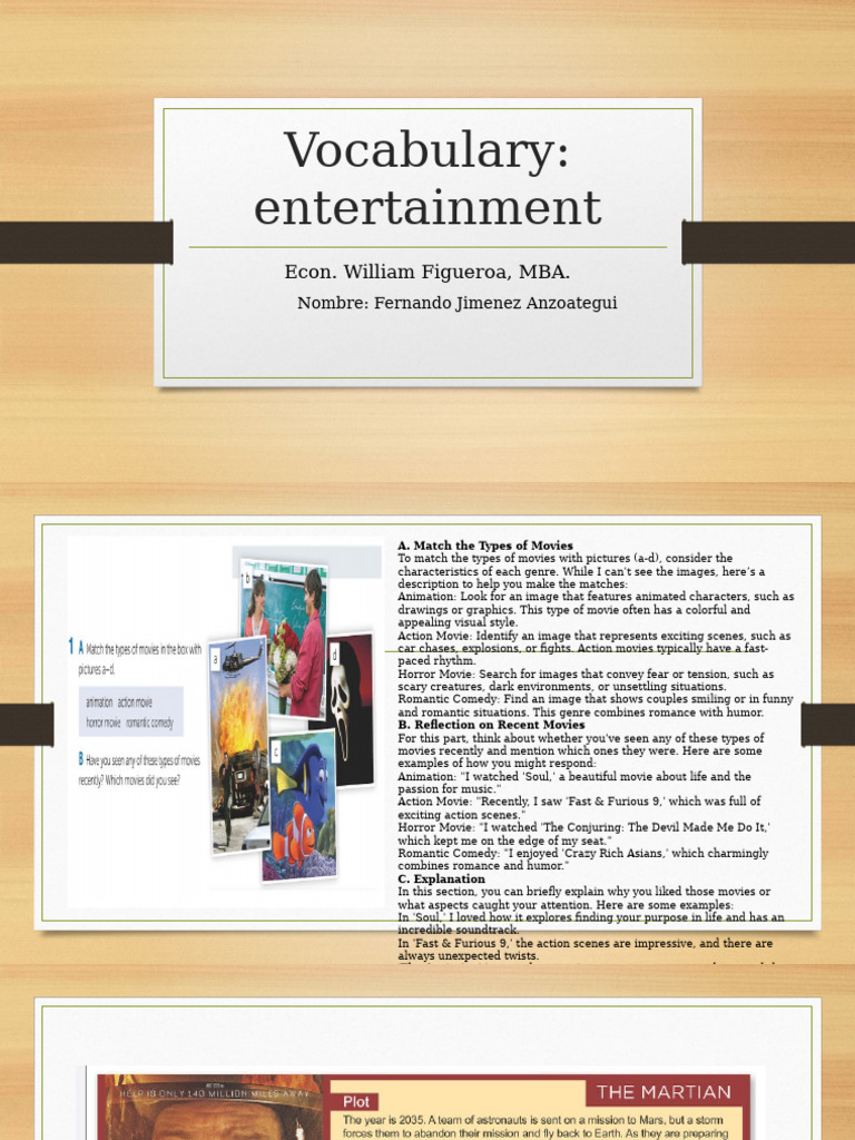 Vocabulary Entertainment | PDF