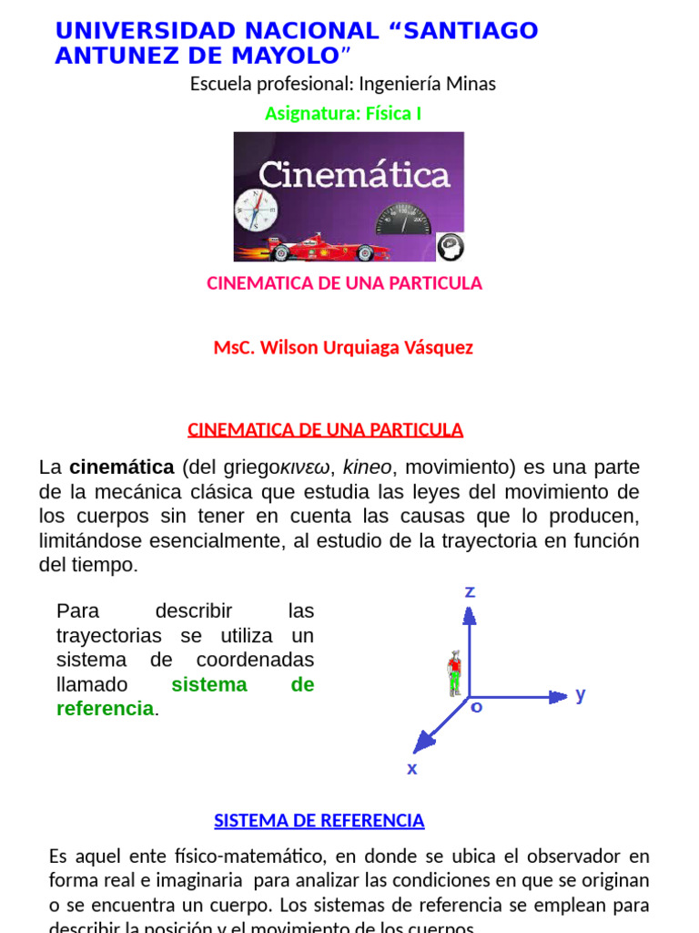 Cinematica de Una Particula - Teoria | PDF | Aceleración | Cinemática