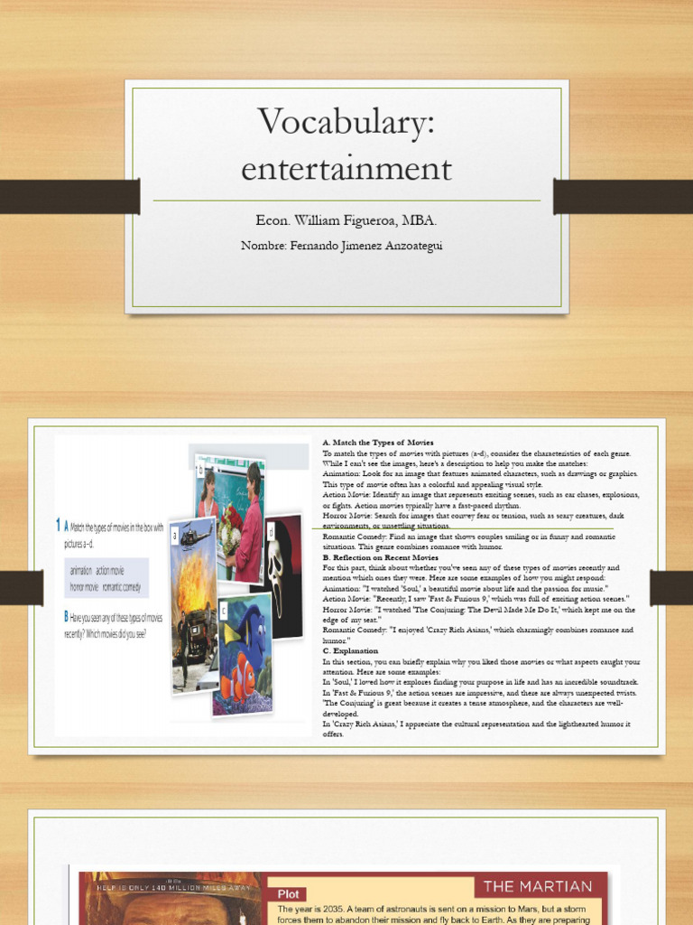 Vocabulary Entertainment | PDF