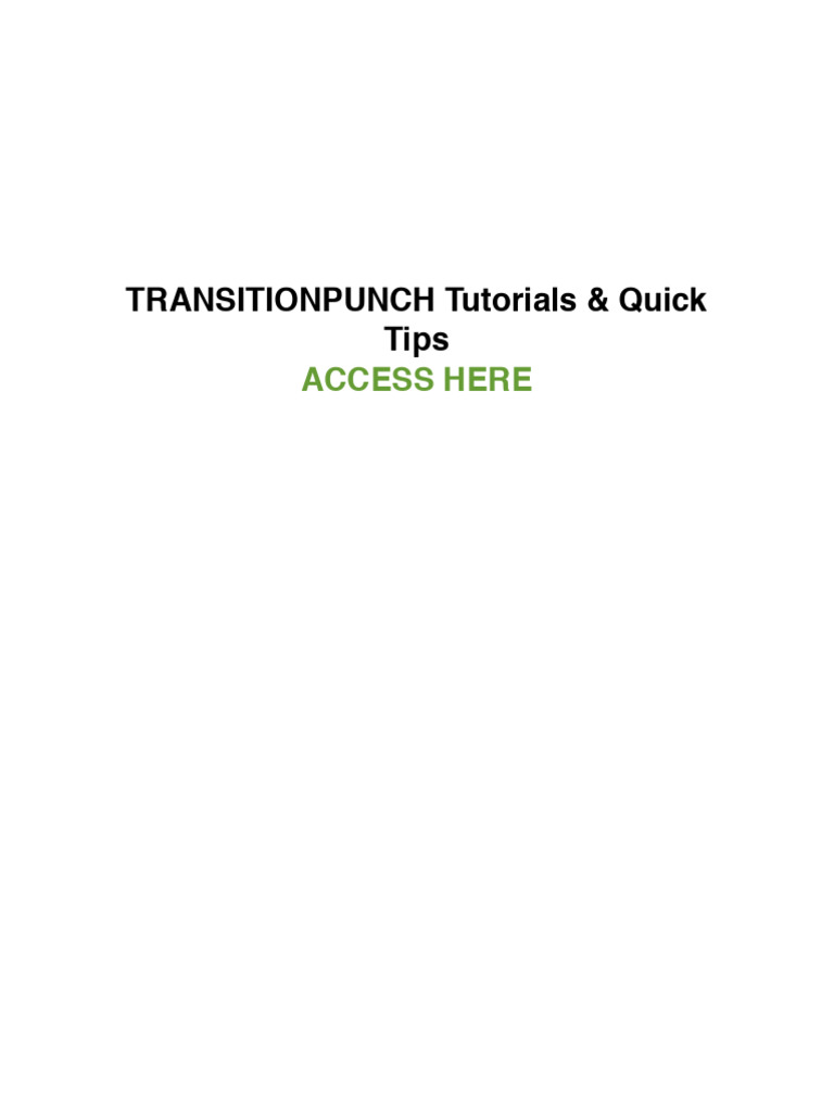 TransitionPunch Tutorials & Tips | PDF