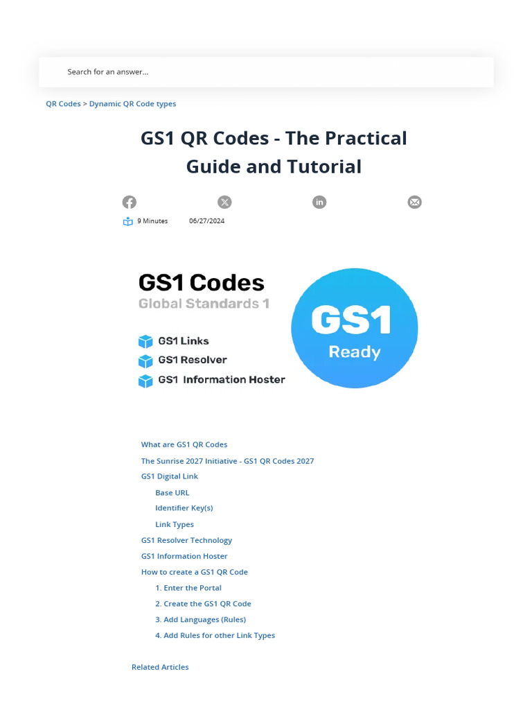 GS1 QR Codes - The Practical Guide and Tutorial - QR Planet | PDF | Qr Code | Barcode