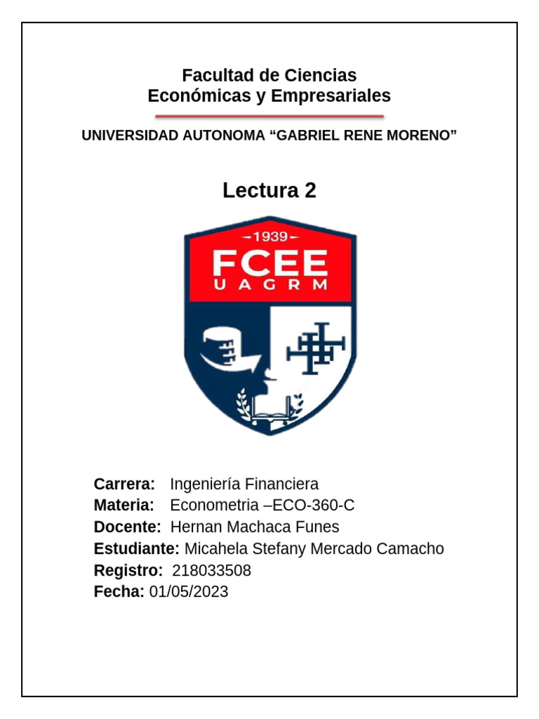 Lectura2 Ecometria 323 | PDF | Análisis de regresión | Estadísticas