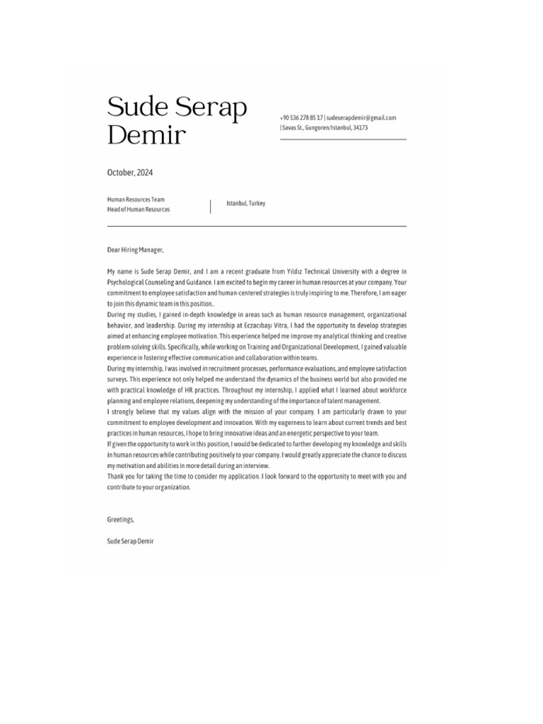 Cover Latter | PDF