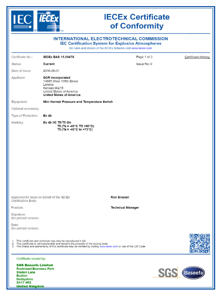 IECEx BAS 15.0047X | PDF