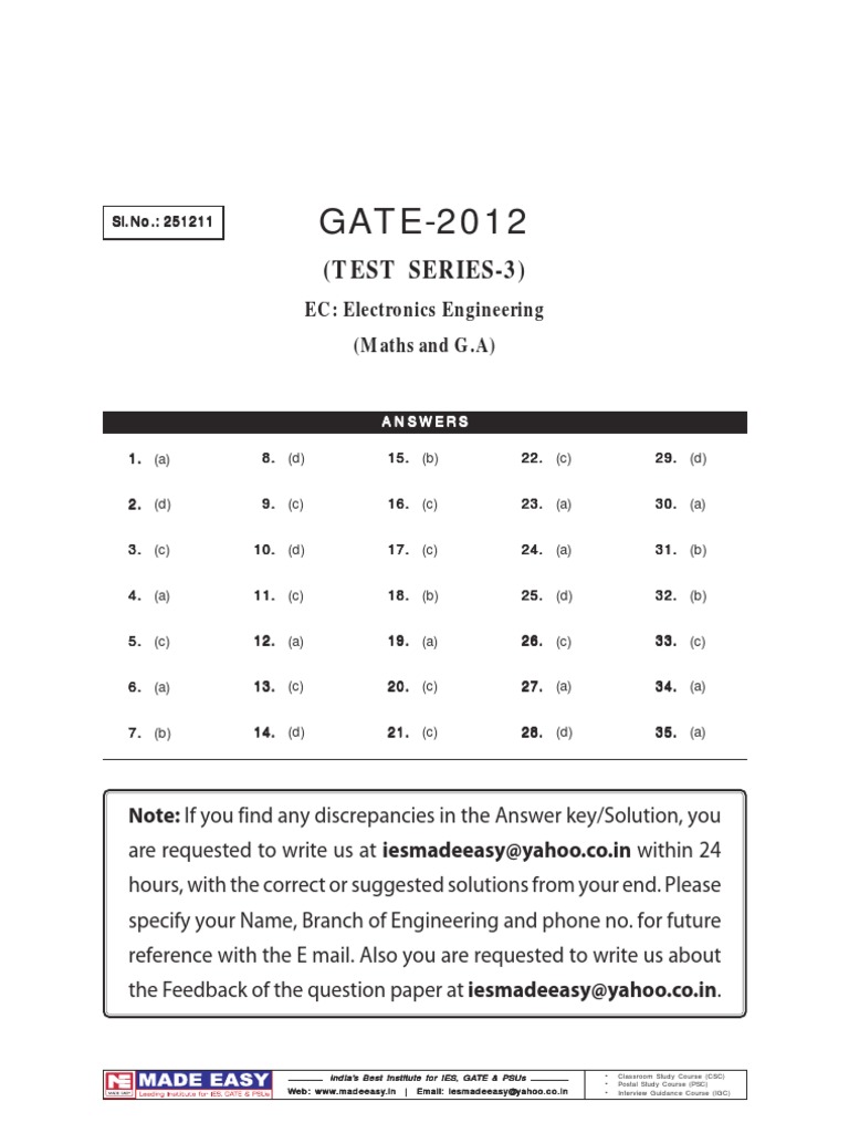 GATE-2012: (Test Series-3) | PDF | Trigonometric Functions ...