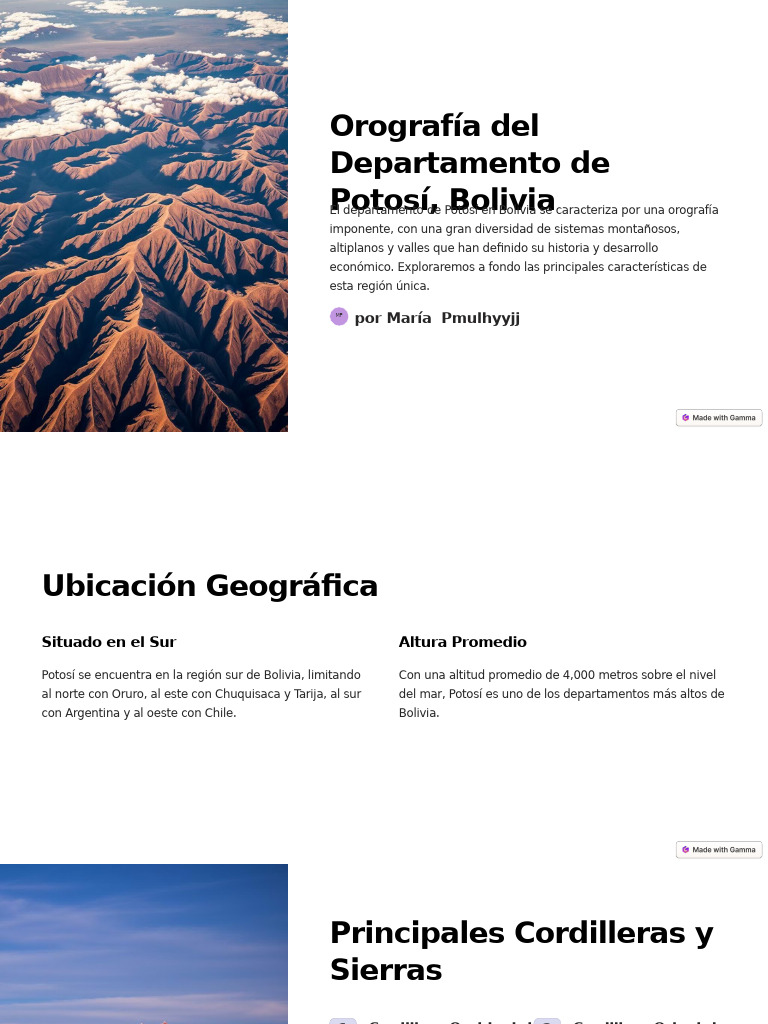 Orografía y características de Potosí | PDF | lago | Bolivia
