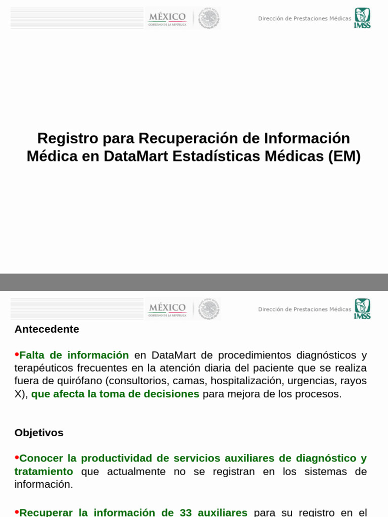 2014-12-18 - Presentación - Incorporación de Variables DataMart | PDF | Terapia | Tratamientos ...