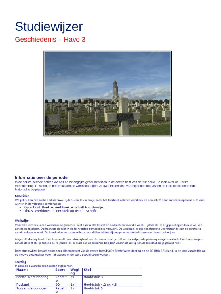 2425-Studiewijzer-havo-3-periode-1-2024-2025 | PDF