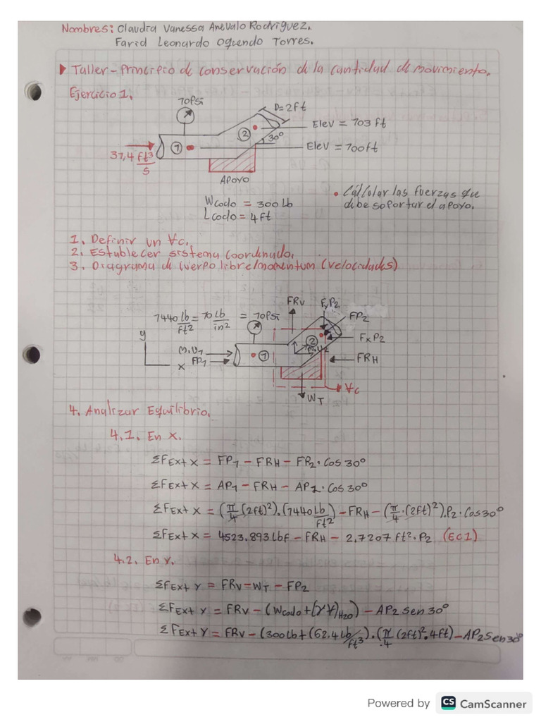 Taller - Principio de Conservación Del Momentum Lineal | PDF