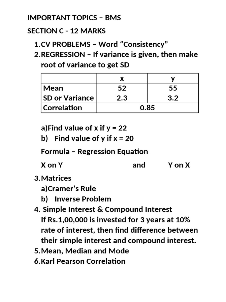 BMS - Important Topics | PDF