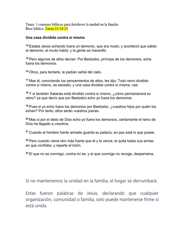 Una Casa Dividida | PDF | Oración | Amor