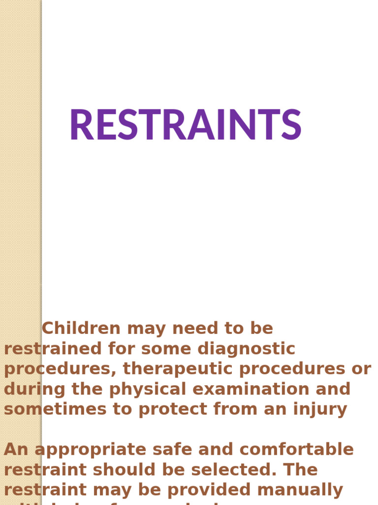 Restraints-ppt | PDF | Knot | Elbow