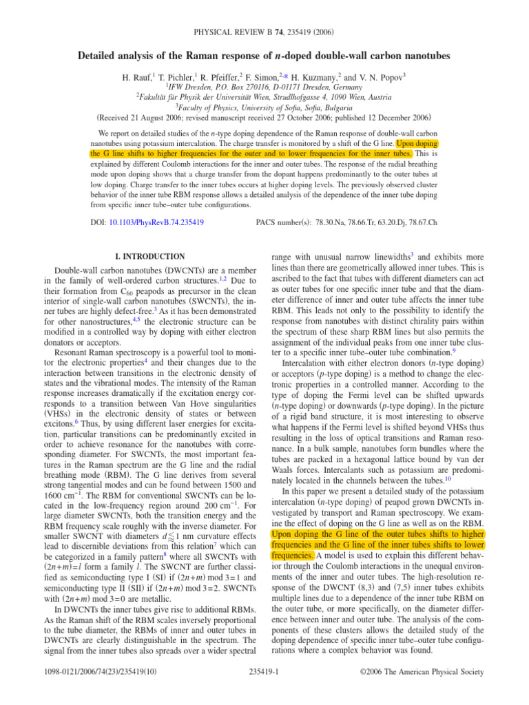 Raman_ref.6 | PDF | Raman Spectroscopy | Carbon Nanotube