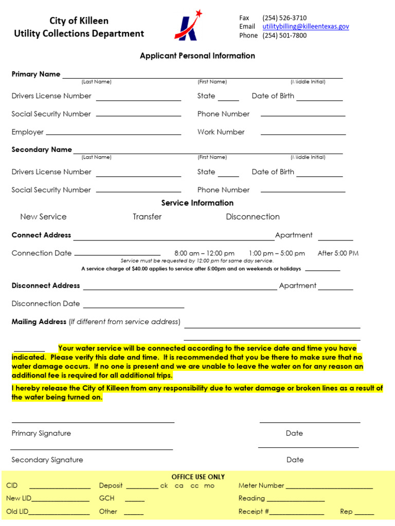 Utility Collections Residential and Transfer Application (PDF ...