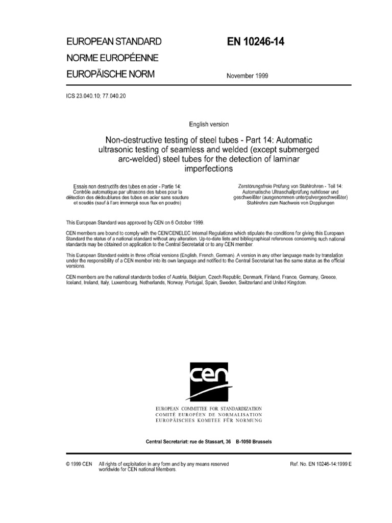 EN 10246-14 | PDF