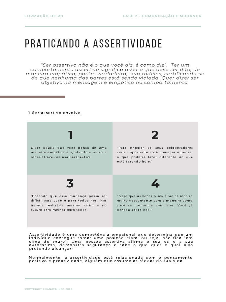 F2+ +AULA+05+ +atividade+ +Praticando+a+Assertividade | PDF | Gestão de recursos humanos | Empatia