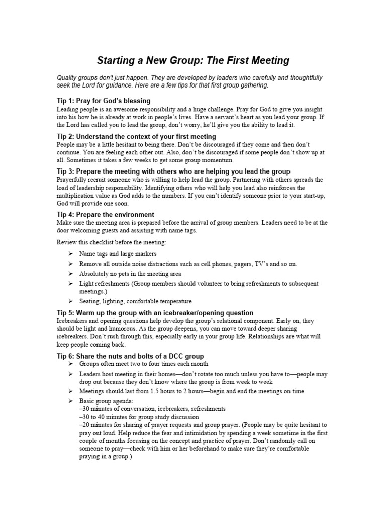 Starting-a-New-Group | PDF