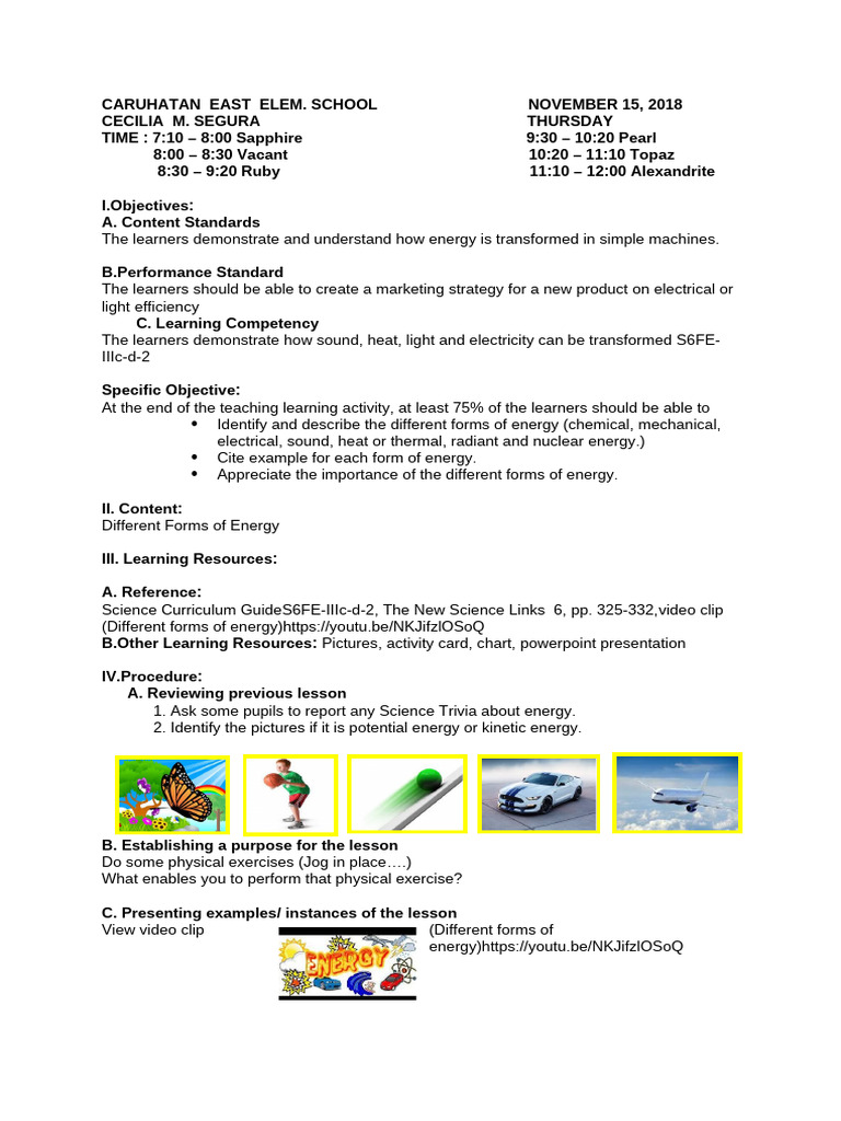 7 Identify and Describe The Different Forms of Energy (Chemical ...