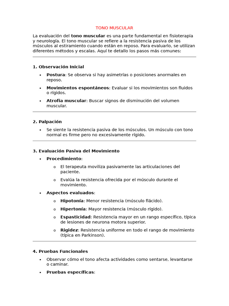 TONO MUSCULAR | PDF | Electromiografia | Neurología