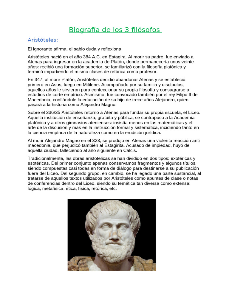 Biografía de Los 3 Filósofos | PDF | David Hume | Aristóteles
