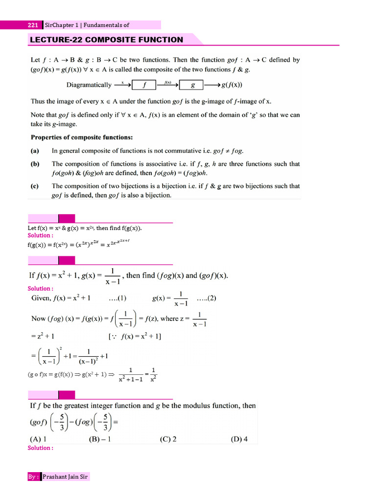 Fundamentals of Mathematics L-22 | PDF | Function (Mathematics ...