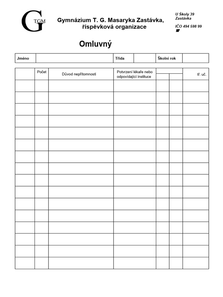 Omluvny List | PDF