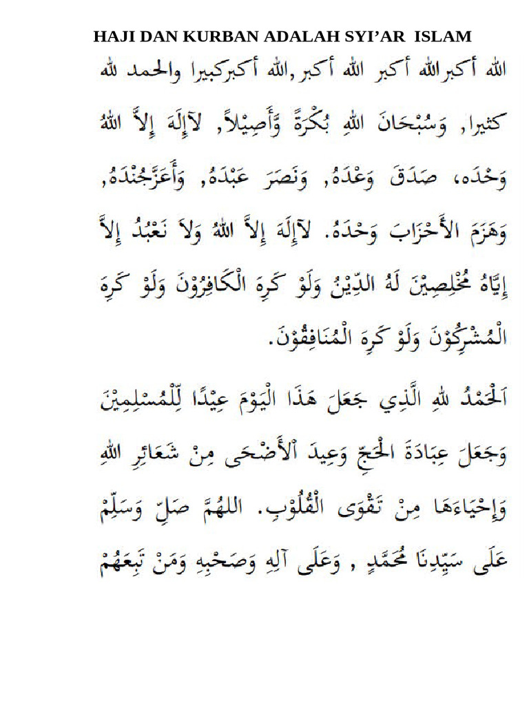Khutbah Idul Adha Pak Syaiful | PDF