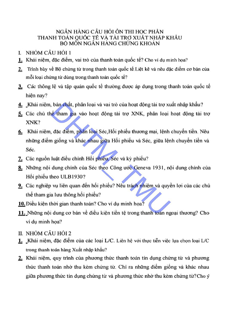 TTQT Và TTXNK | PDF