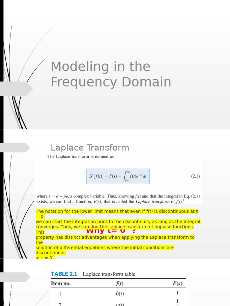 Lec 03 Modeling In The Frequency Domain Pdf Laplace Transform