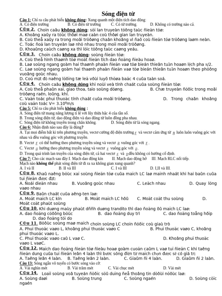 100 Cau Ly Thuyet Song Dien Tu | PDF