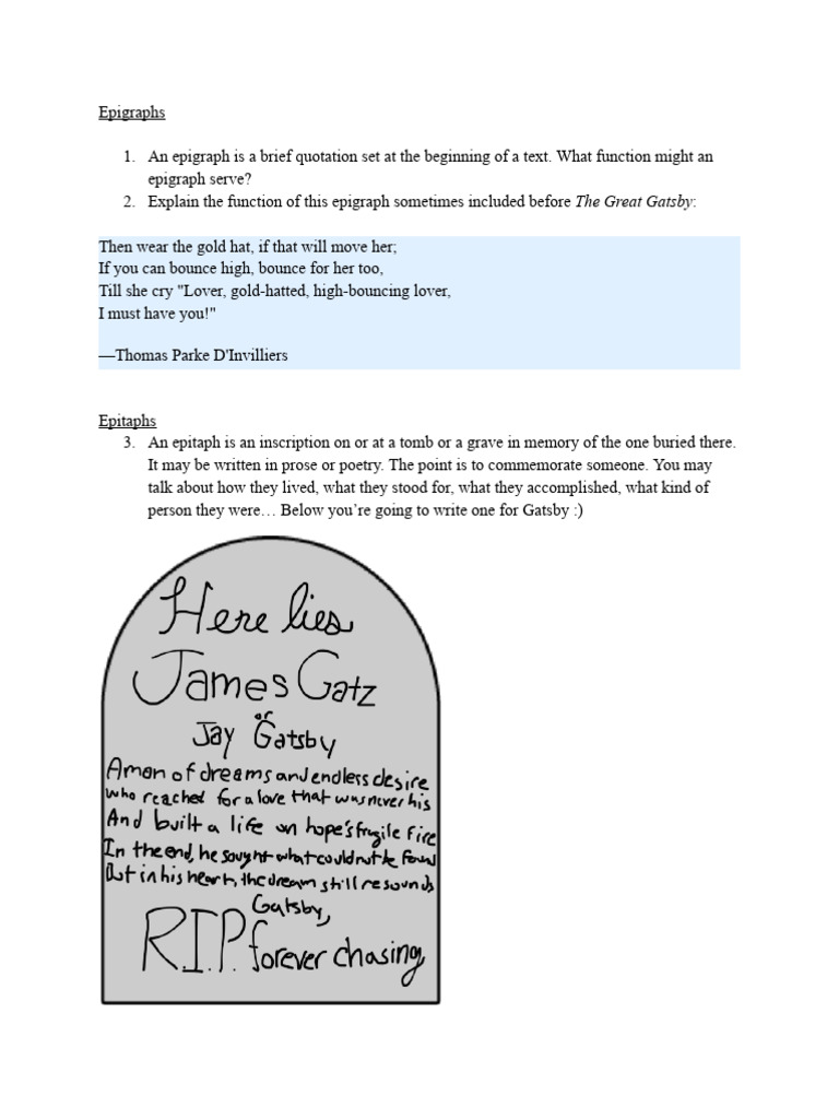 Epigraphs and Epitaphs | PDF