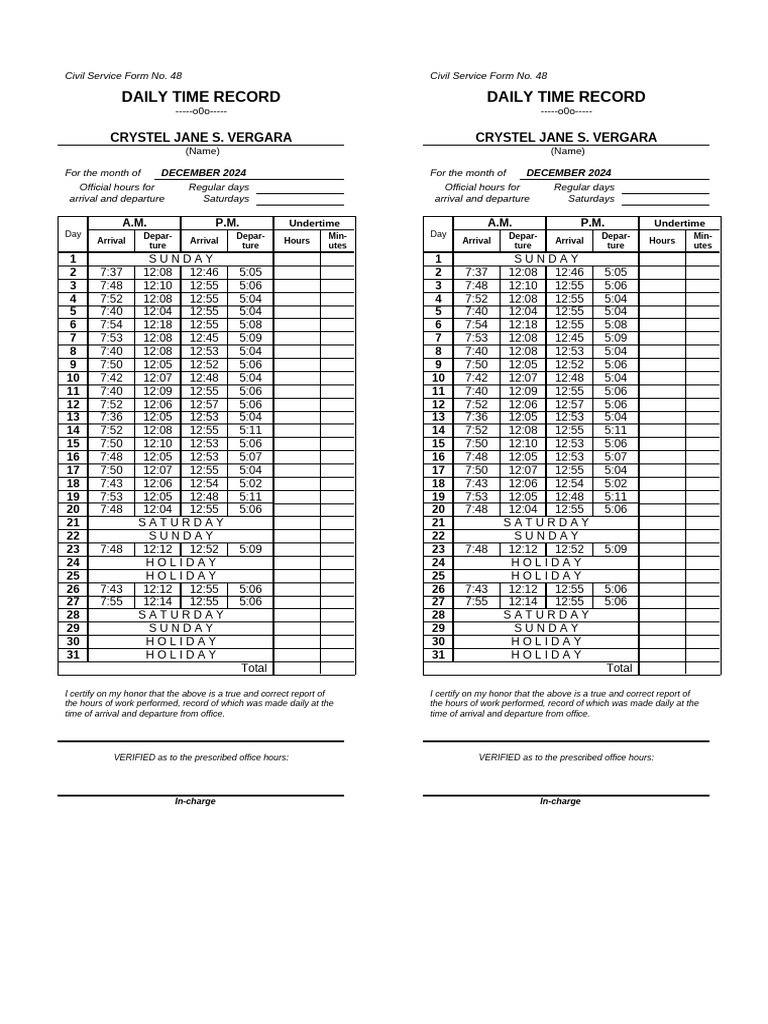DECEMBER-DTR-1(1) | PDF