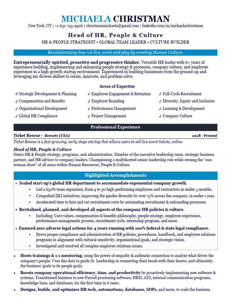 HR Leader & Culture Builder Profile | PDF | Digital Marketing | Recruitment