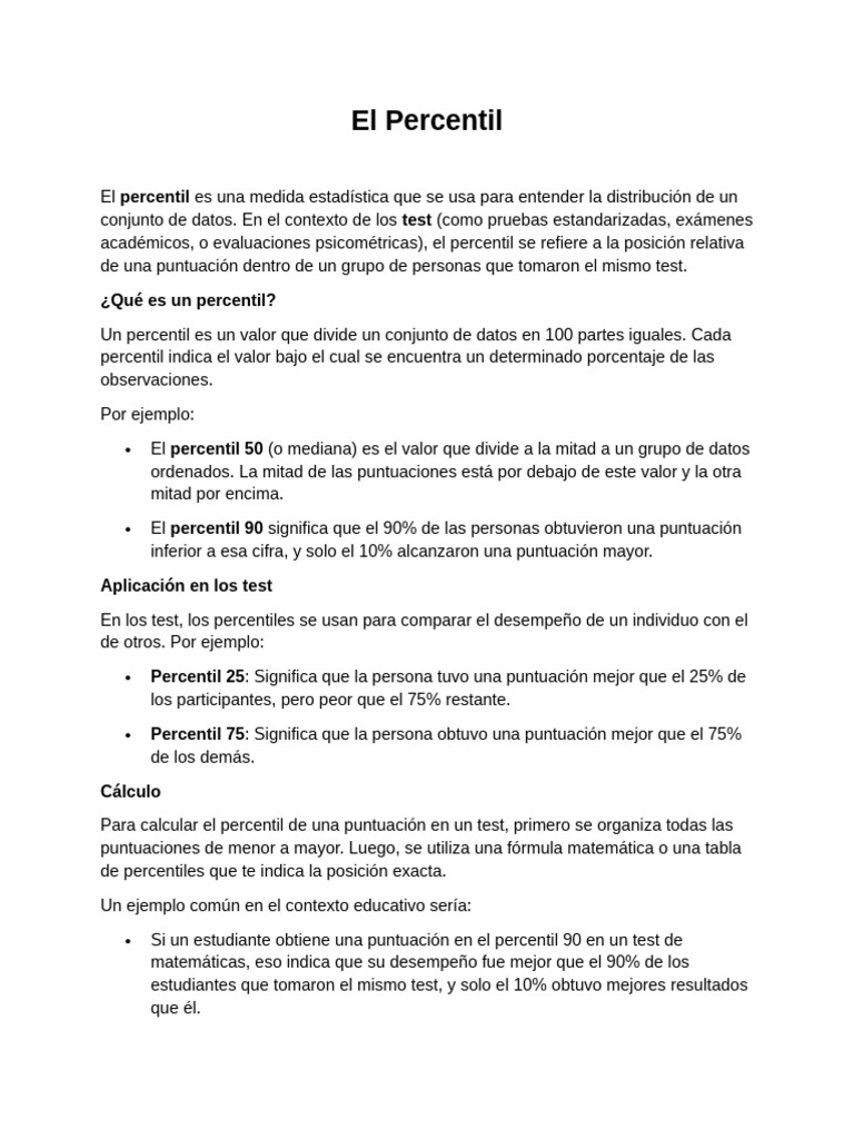 El Percentil | PDF