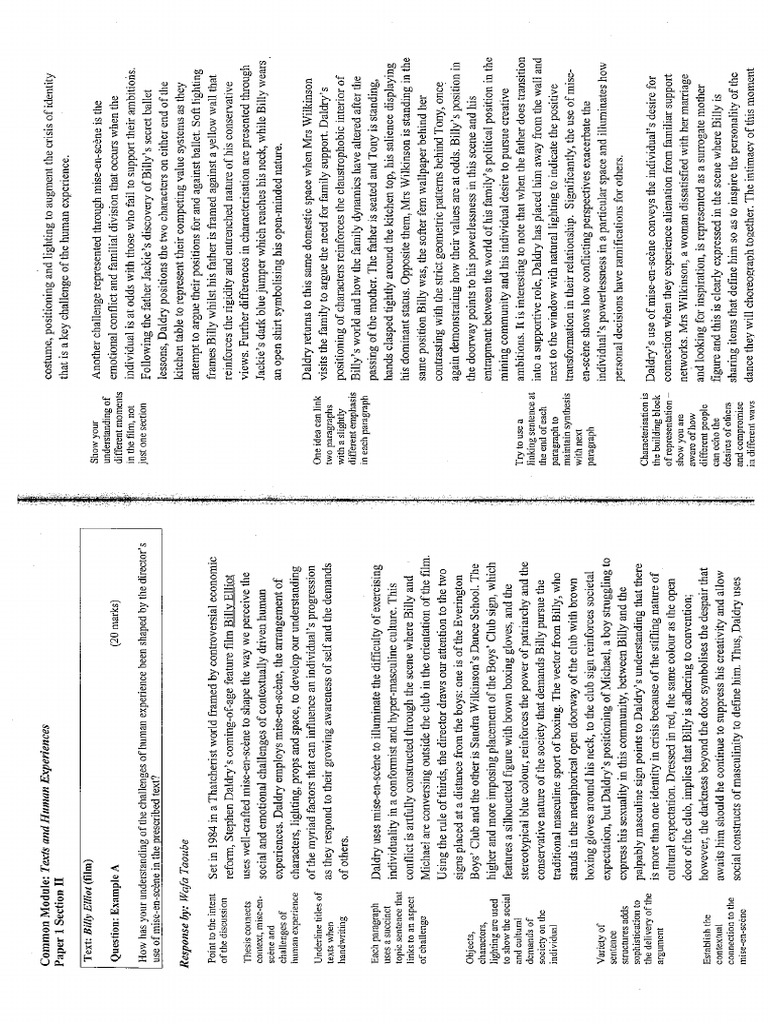 Checkpoints Common Module Billy Elliot Essay | PDF