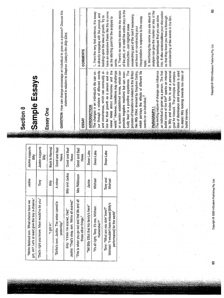 ATAR Notes Sample Essays Billy Elliot | PDF