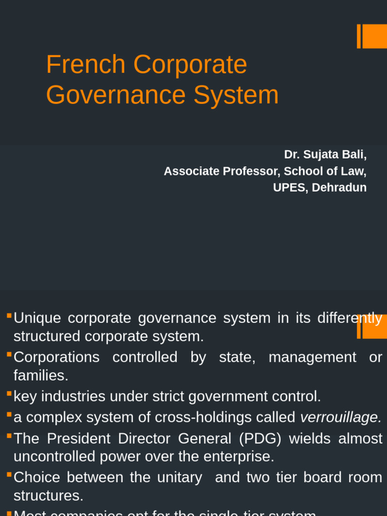 French Corporate Governance System | PDF